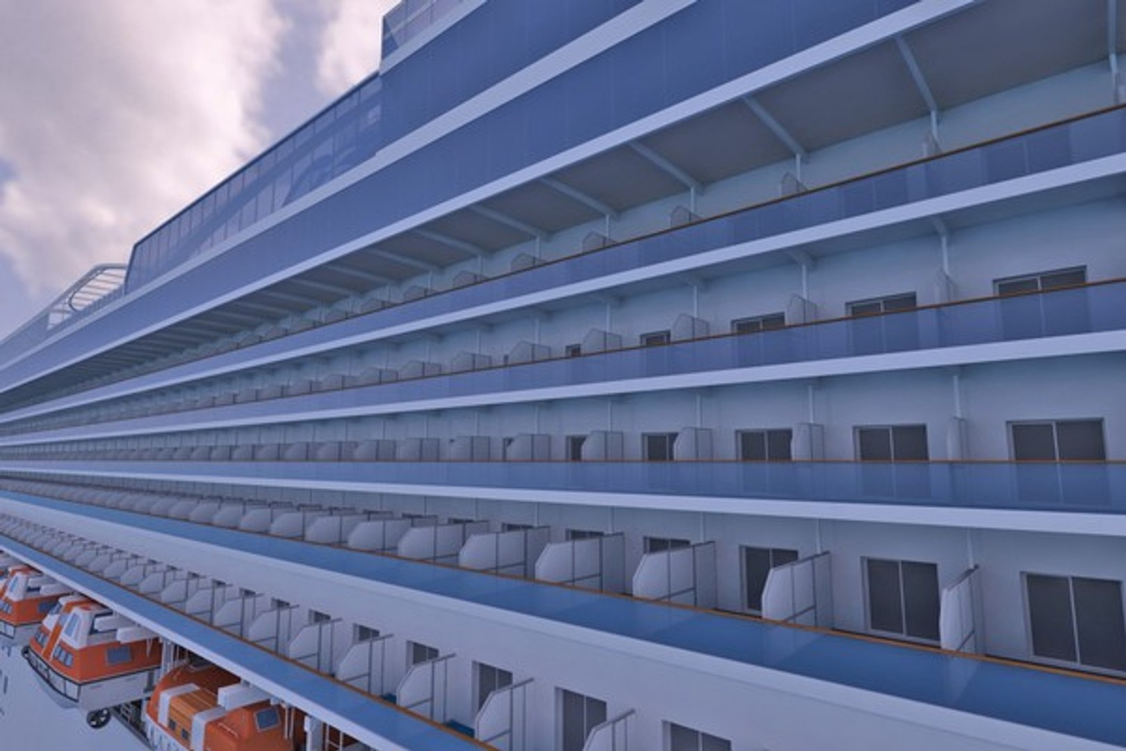 Cruise Ship Caribbean Princess 3d Model