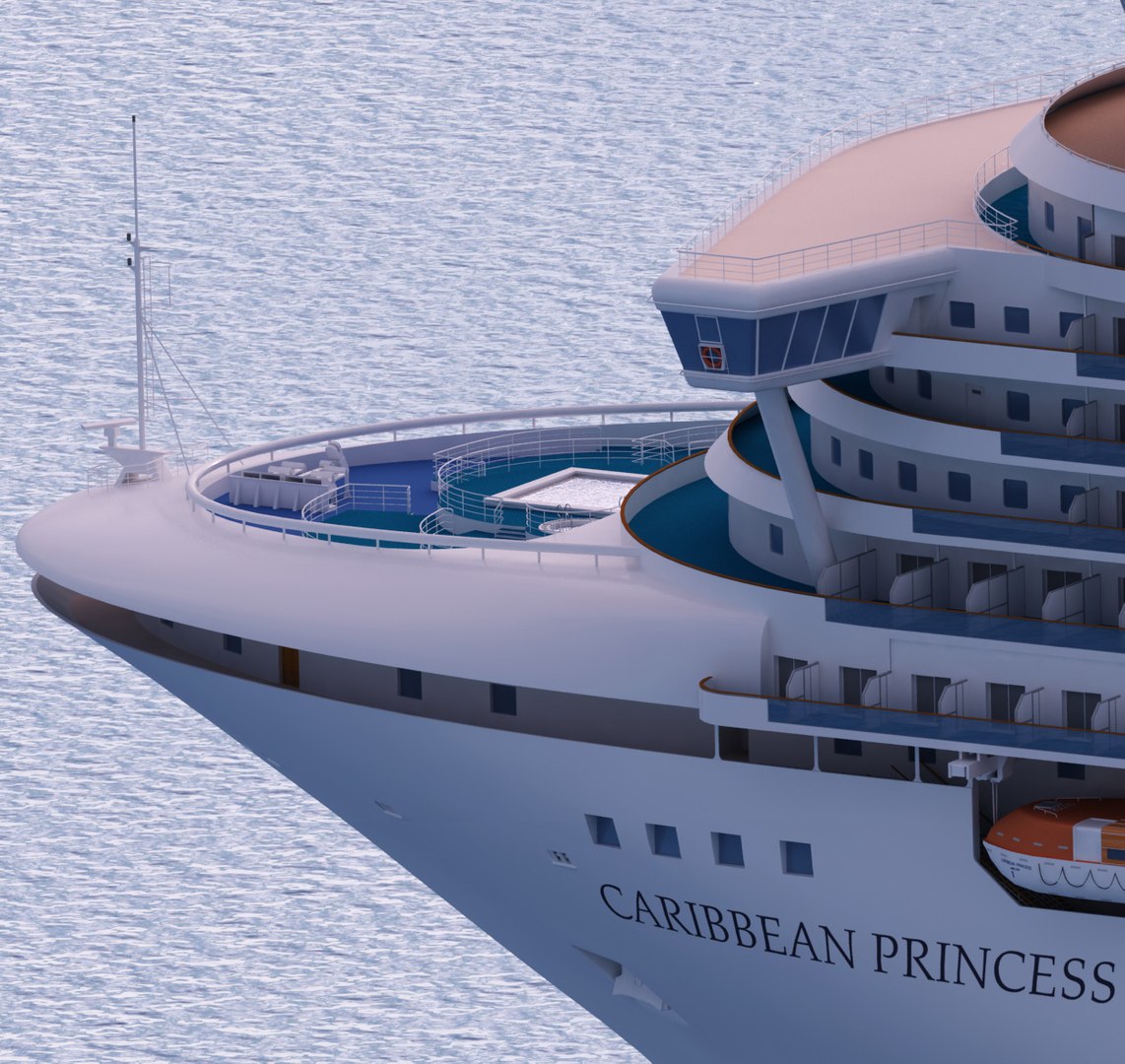 cruise ship caribbean princess 3d model