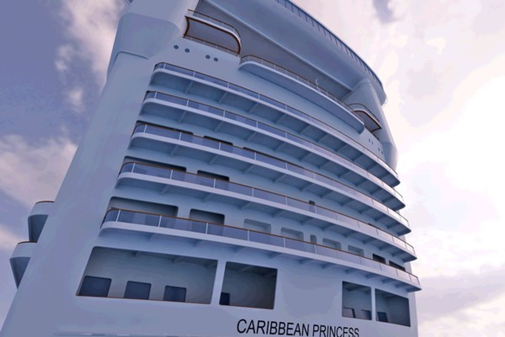 cruise ship caribbean princess 3d model