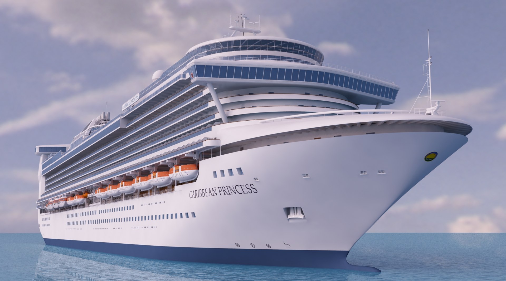 cruise ship caribbean princess 3d model