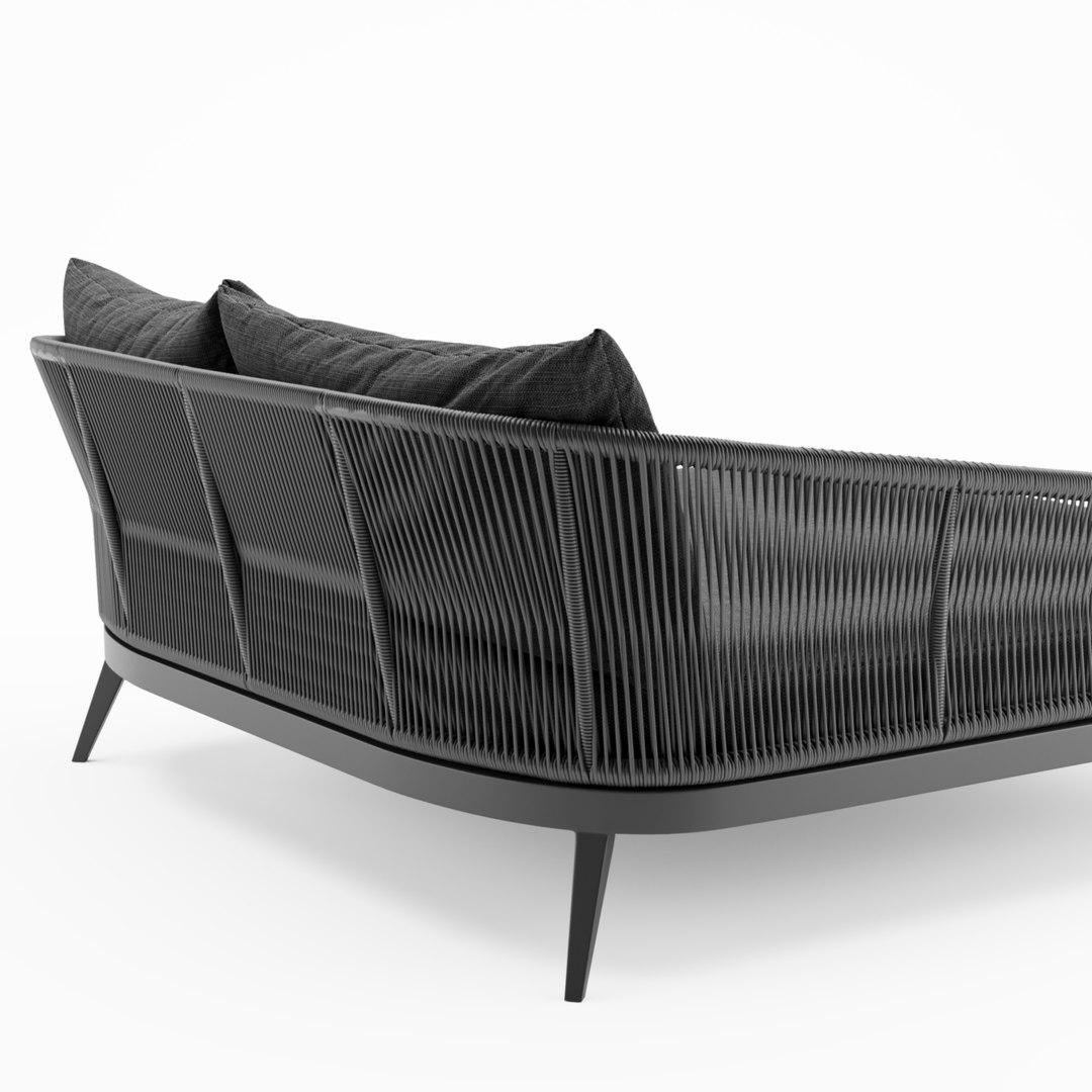 Rattan Daybed With Fabric 3D Model - TurboSquid 2166174