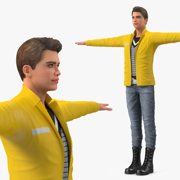 十几岁的男孩时尚风格 T 姿势3D模型 - TurboSquid 1760654