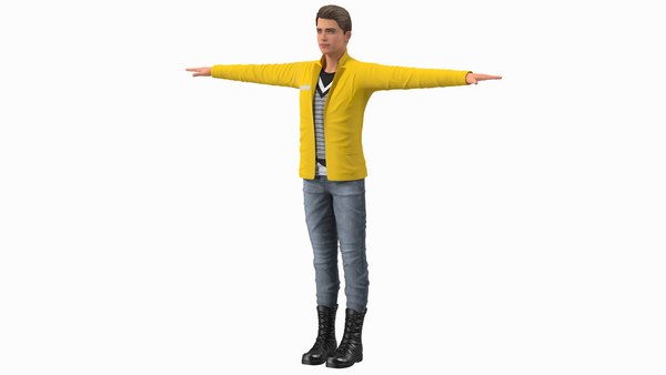 十几岁的男孩时尚风格 T 姿势3D模型 - TurboSquid 1760654