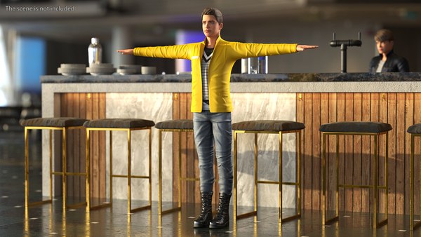 十几岁的男孩时尚风格 T 姿势3D模型 - TurboSquid 1760654