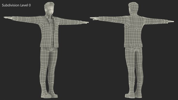 十几岁的男孩时尚风格 T 姿势3D模型 - TurboSquid 1760654