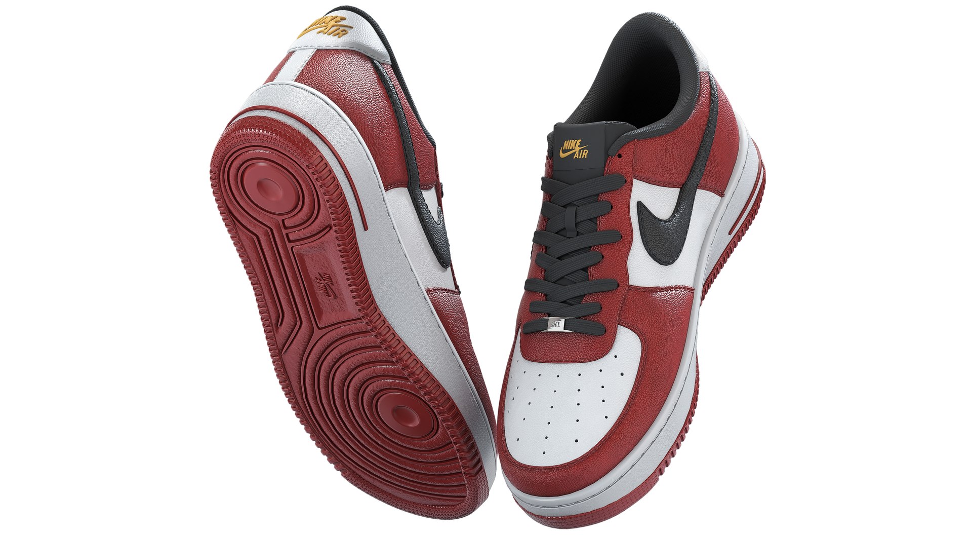 3D Nike AF1 Red Model - TurboSquid 2324137