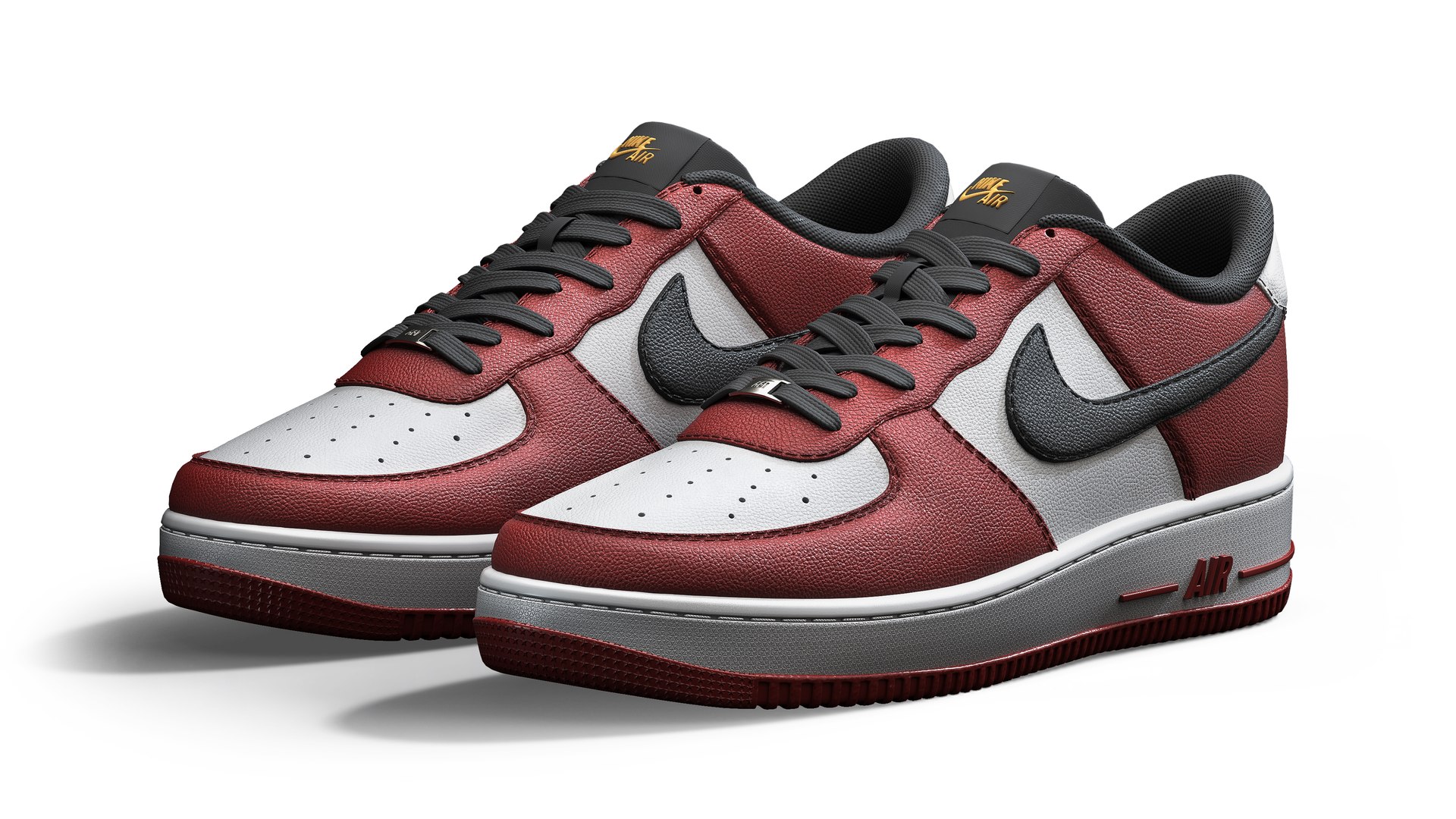 3D Nike AF1 Red Model - TurboSquid 2324137