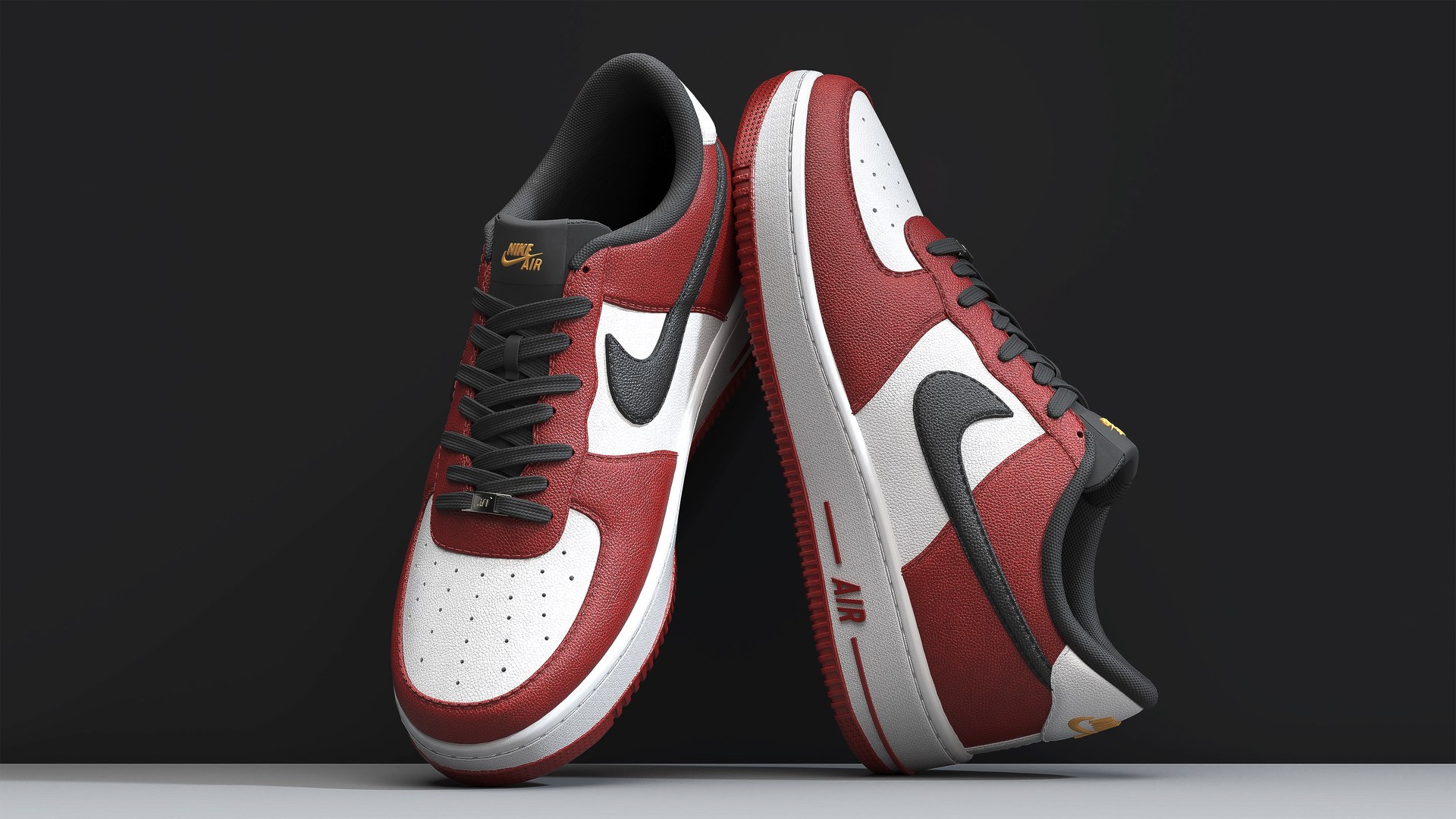3D Nike AF1 Red Model - TurboSquid 2324137