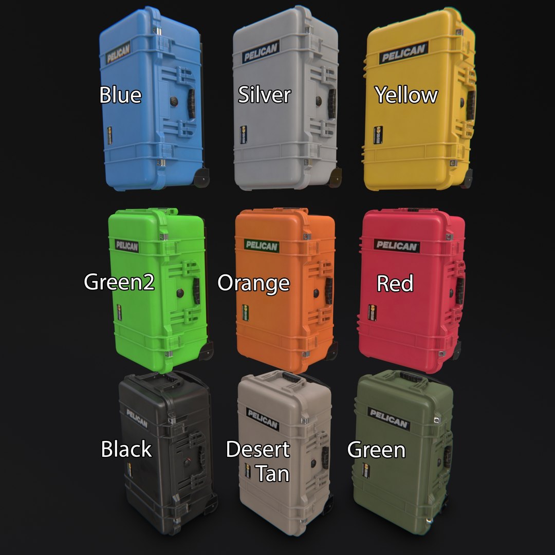 9 Colors Case Pelican 1510 Lowpoly 3D Model - TurboSquid 2076506