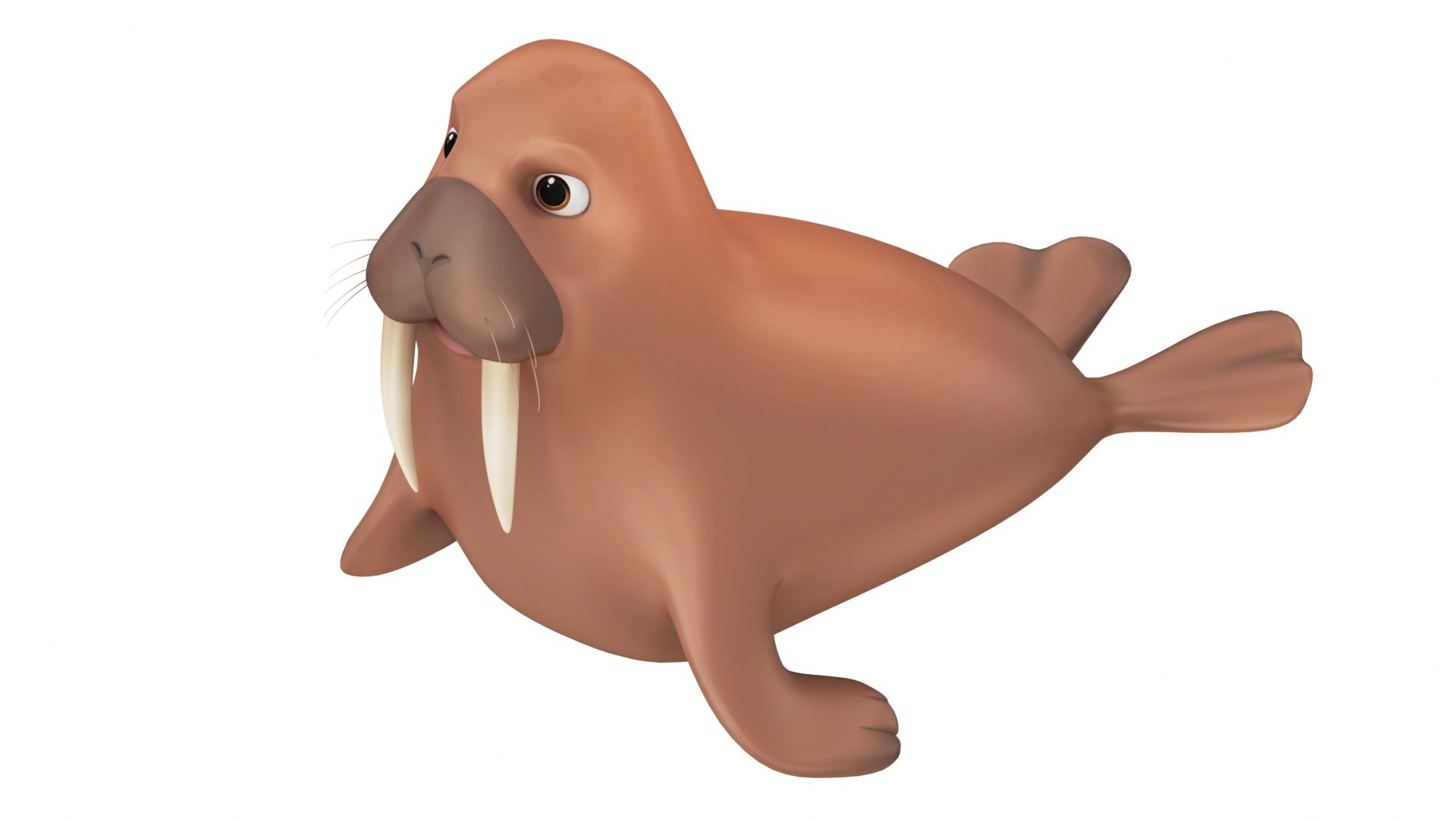 3D Cartoon Walrus - TurboSquid 2089047