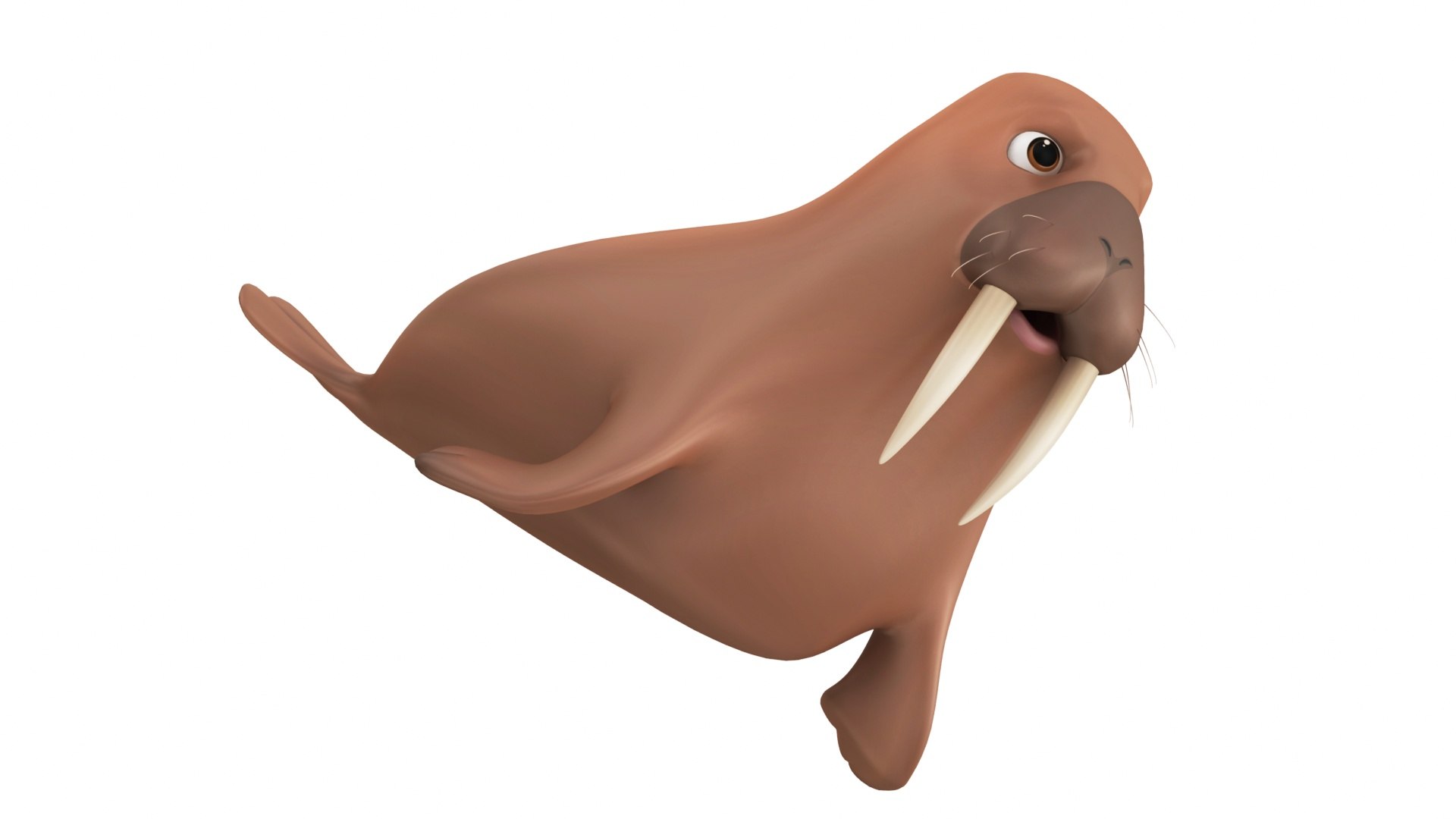 3D Cartoon Walrus - TurboSquid 2089047