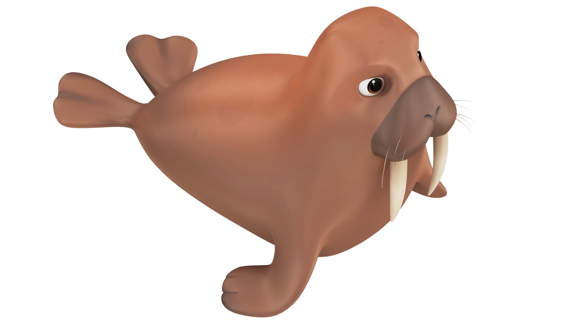 3D Cartoon Walrus - TurboSquid 2089047