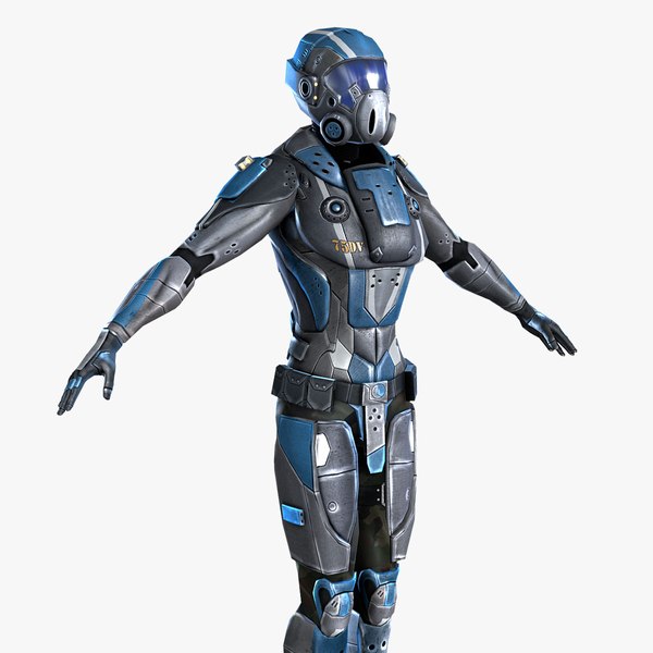 sci-fi armor female 3d model