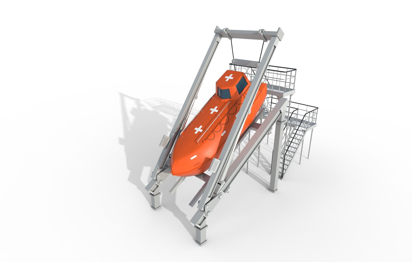 Free-fall Lifeboat Boat 3D Model - TurboSquid 1532724