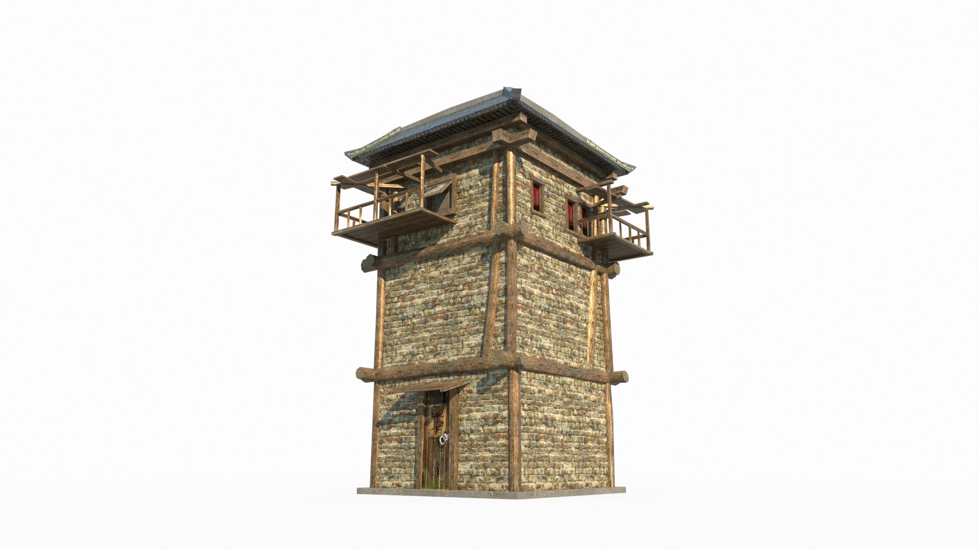 Ancient Asian Architecture Turret Defense Tower 3D - TurboSquid 2037832