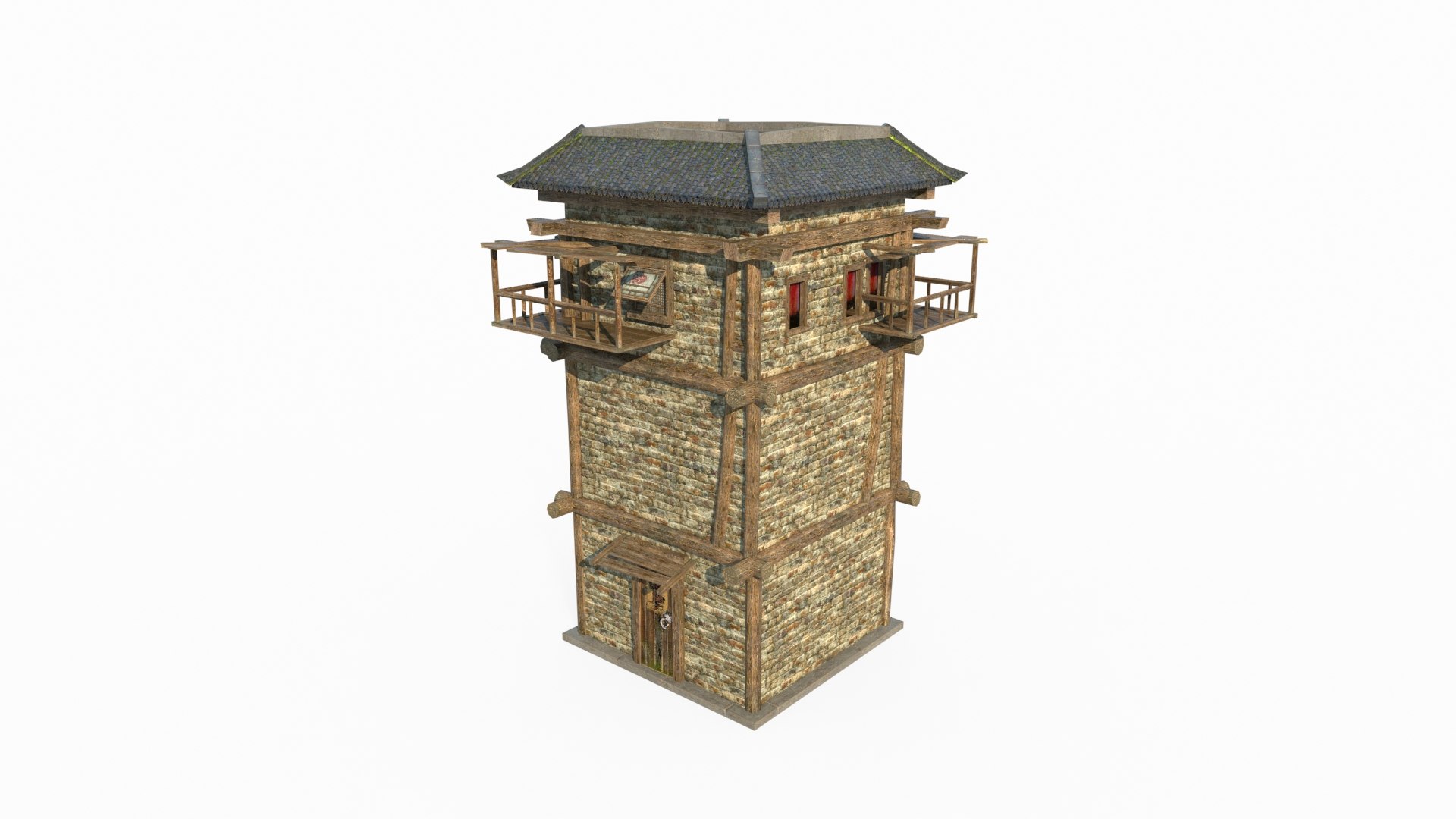 Ancient Asian Architecture Turret Defense Tower 3D - TurboSquid 2037832