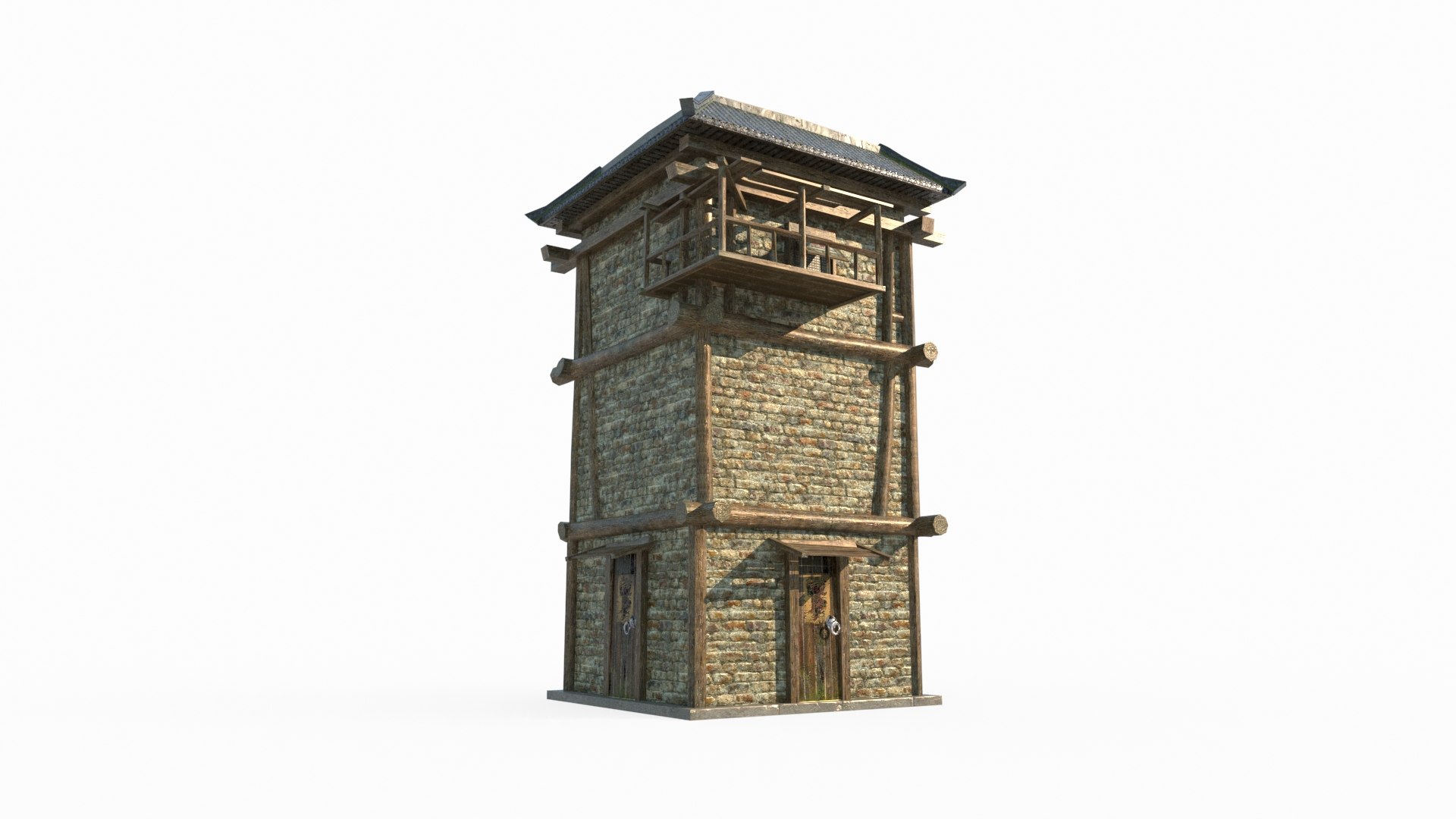 Ancient Asian Architecture Turret Defense Tower 3D - TurboSquid 2037832