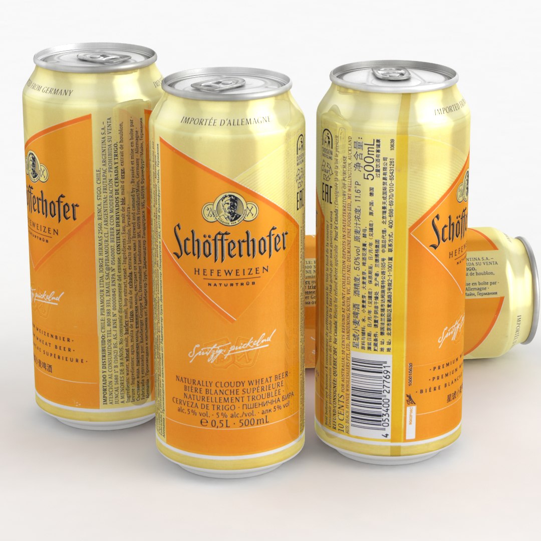 Beer Can Schofferhofer Hefeweizen 500ml 2021 3D model - TurboSquid 1762871