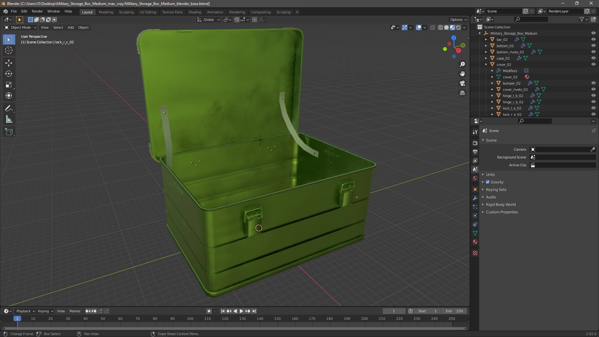 Military Storage Box Medium 3D Model - TurboSquid 2218572