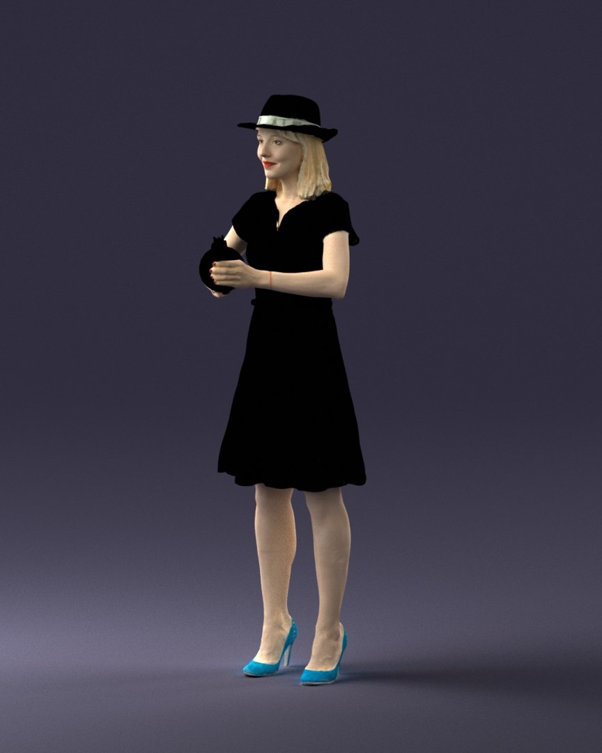 3d Obj Woman Tommy Gun