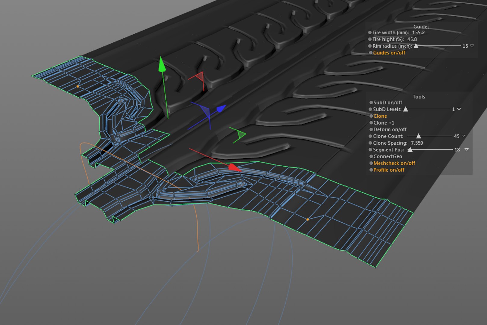 3d Model Tire Setup Profiles