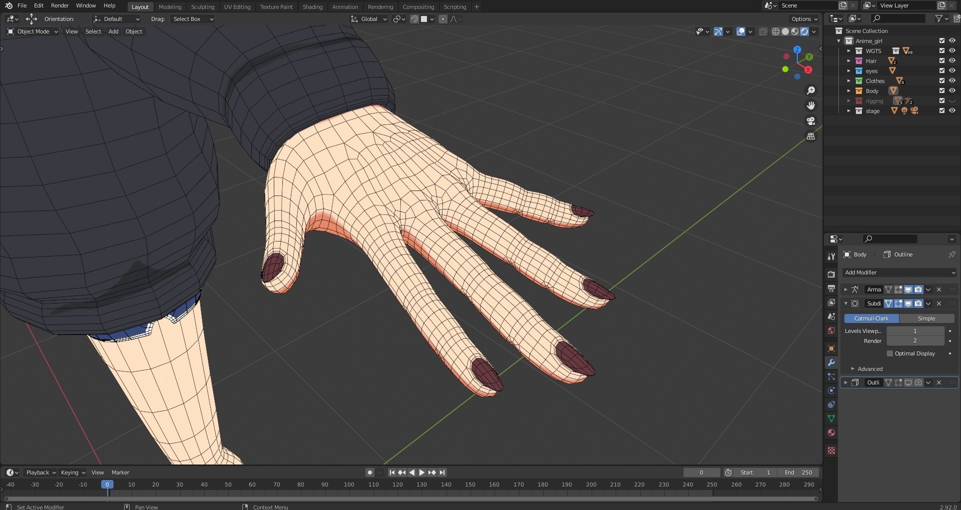 Anime Girl Model - TurboSquid 1725325