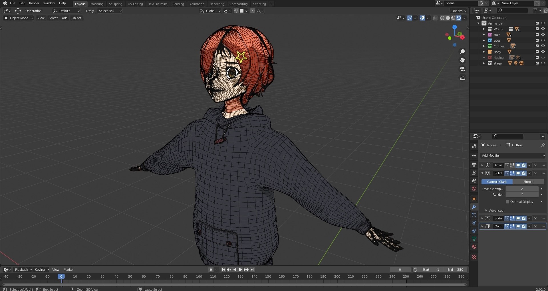 Anime Girl Model - TurboSquid 1725325
