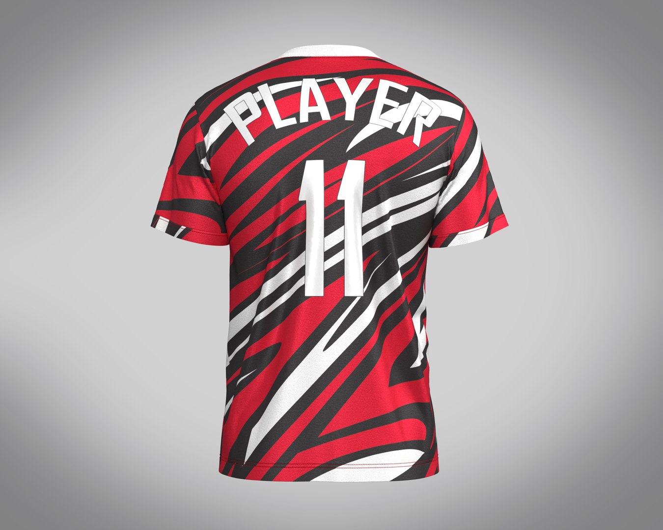 Soccer Red Print Jersey-11 3D Model - TurboSquid 1972362