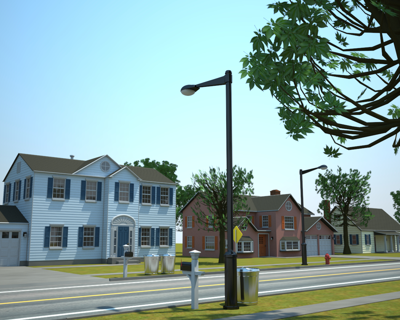 Neighborhood v-ray 3D - TurboSquid 1322094
