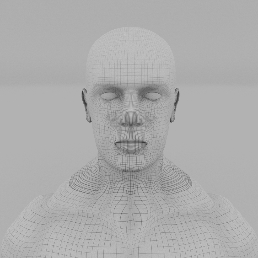 3dsmax muscular human male modeled