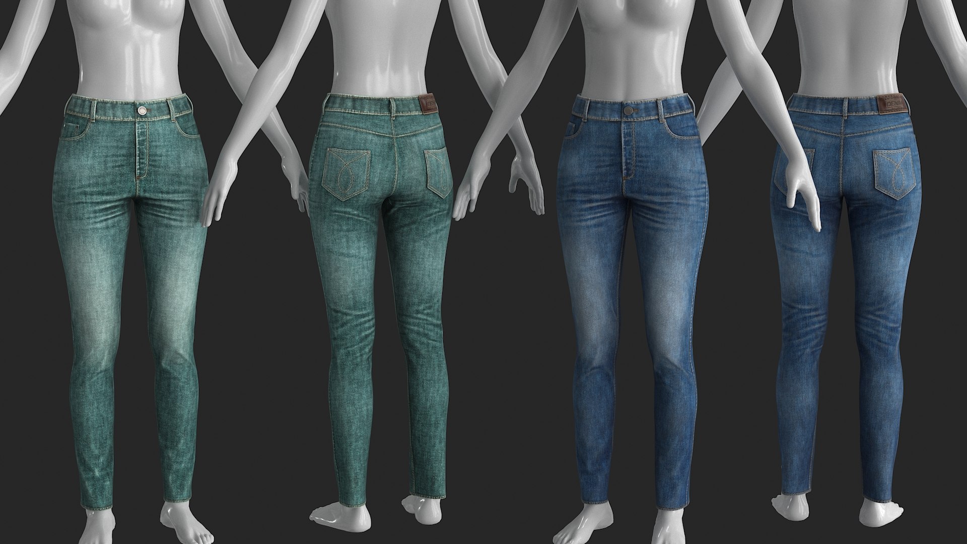 Jeans Male Female 3D Model - TurboSquid 2335704