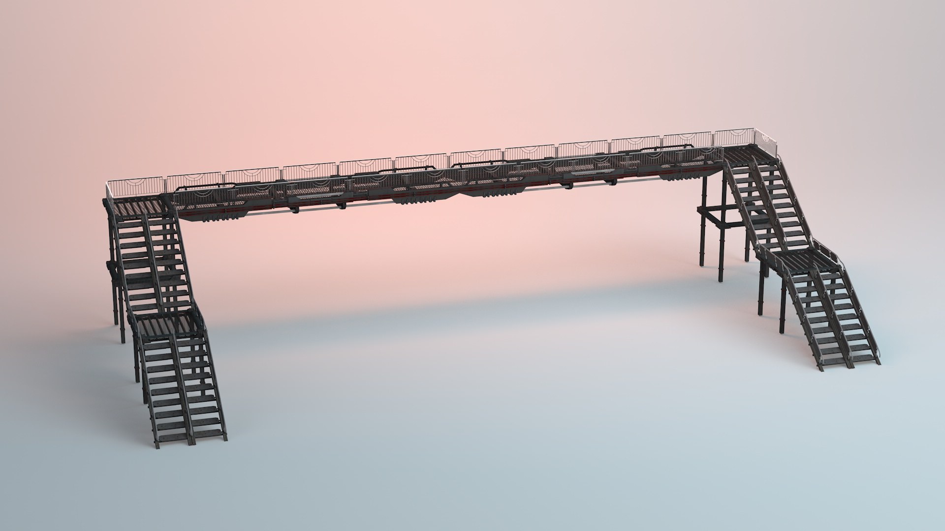 Overpass Pedestrian Road Crossing Bridge 3D Model - TurboSquid 1927663