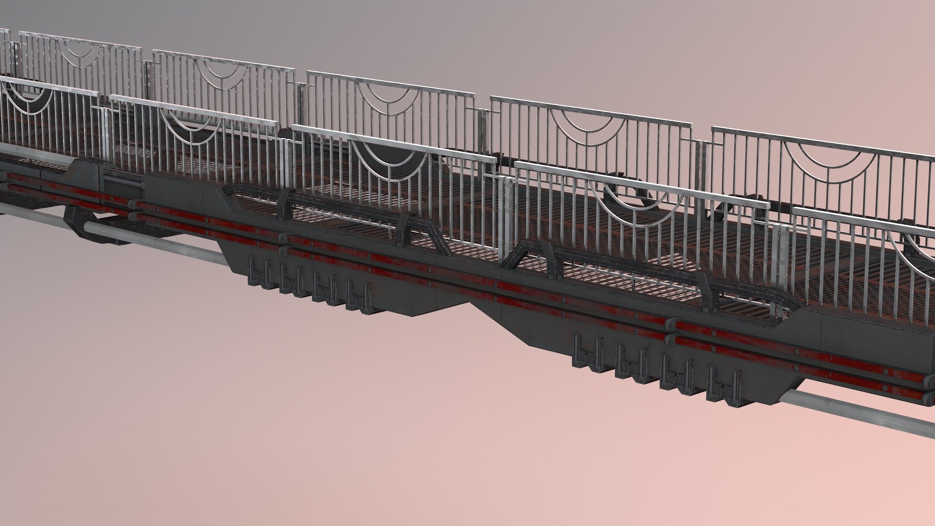 Overpass Pedestrian Road Crossing Bridge 3D Model - TurboSquid 1927663
