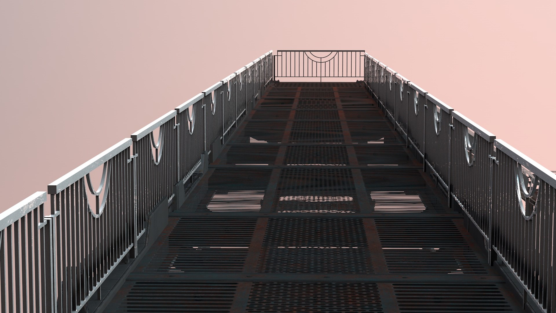 Overpass Pedestrian Road Crossing Bridge 3D Model - TurboSquid 1927663