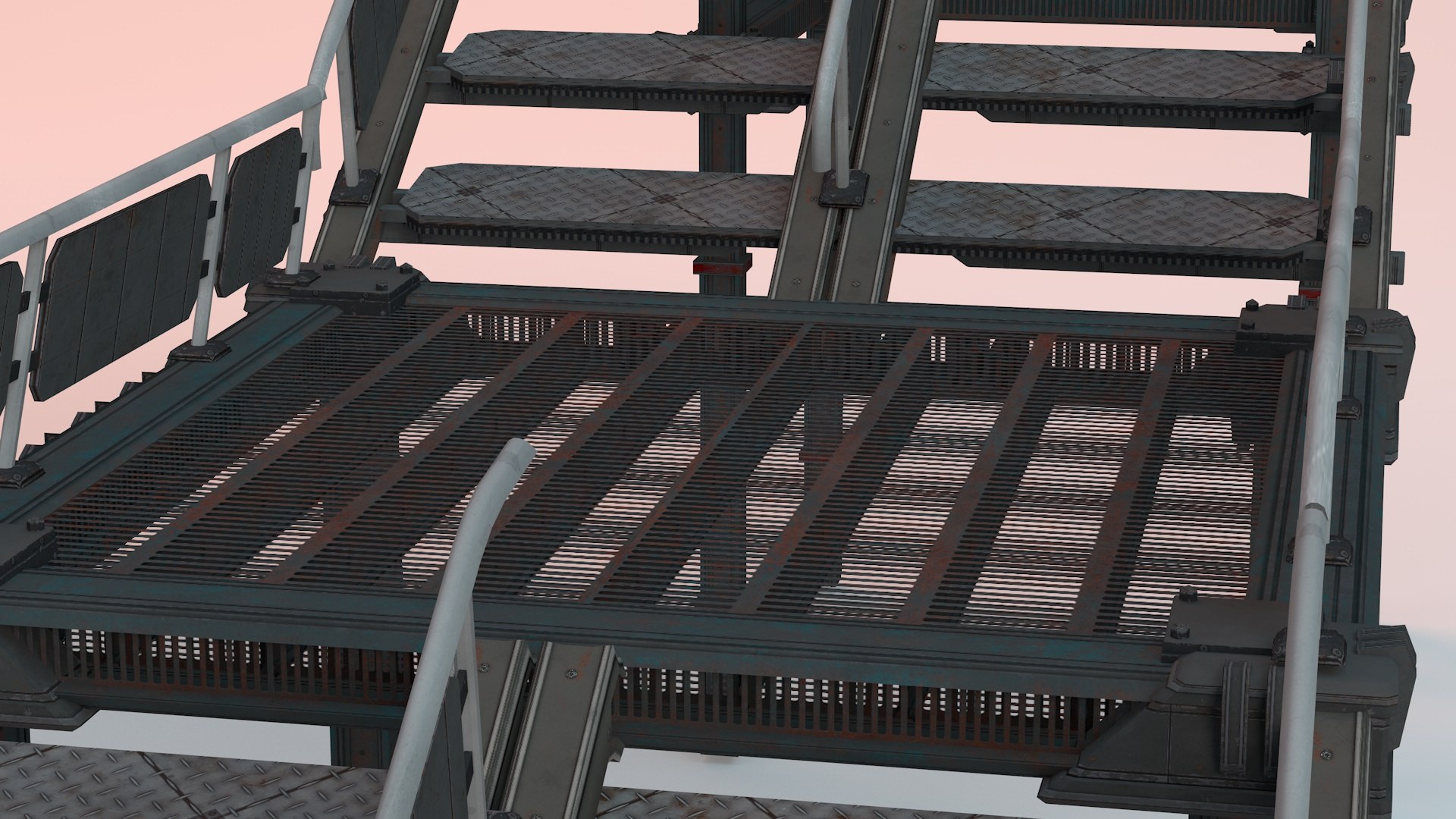 Overpass Pedestrian Road Crossing Bridge 3D Model - TurboSquid 1927663