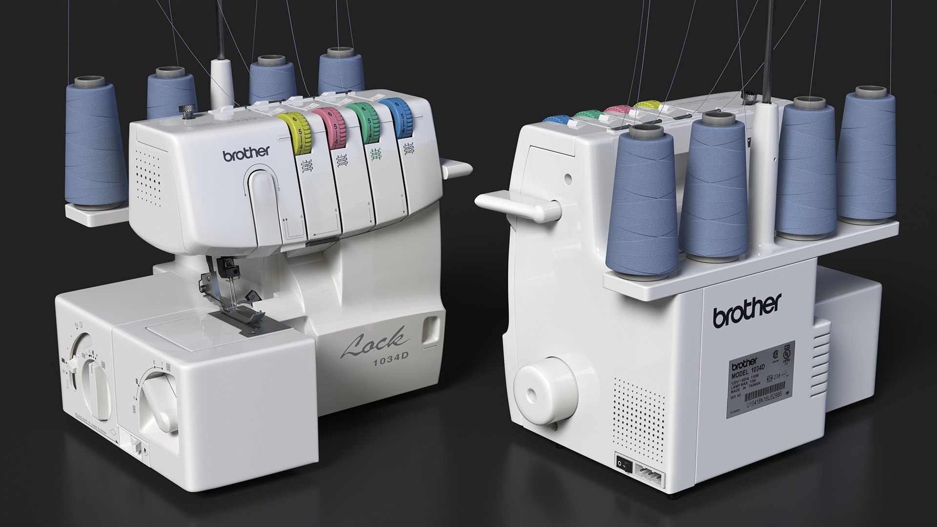3D Serger Machine Brother 1034D with Thread Spools model - TurboSquid ...