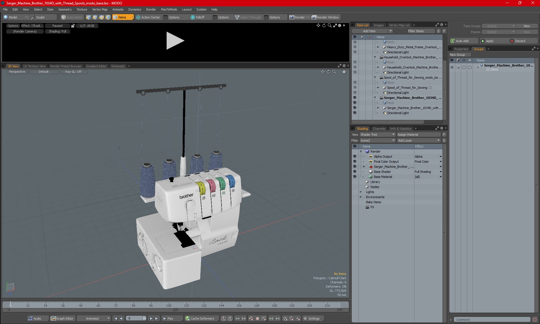3D Serger Machine Brother 1034D with Thread Spools model - TurboSquid ...