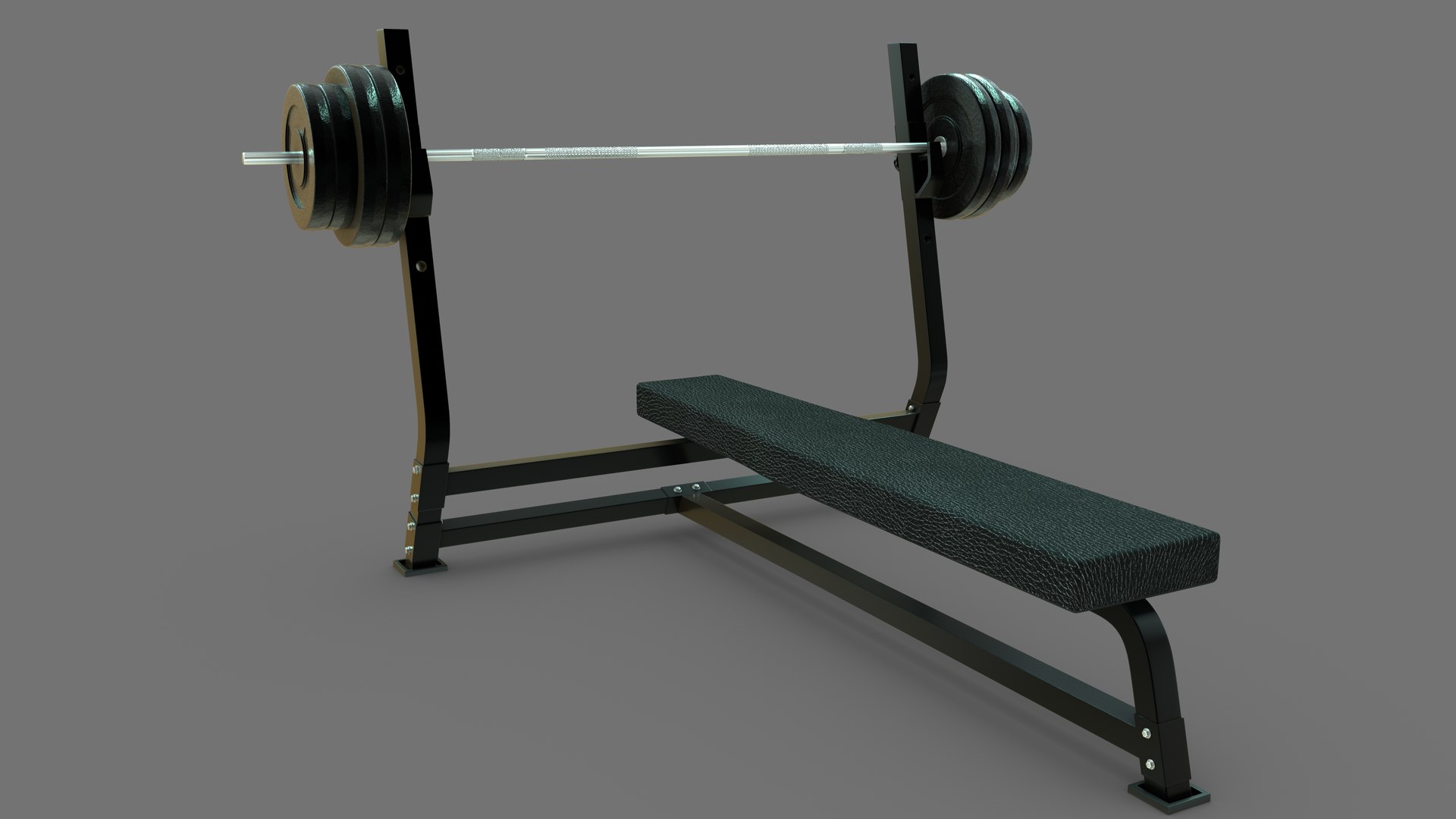 3D Gym Equipment Chest Flat Bench - TurboSquid 2317668