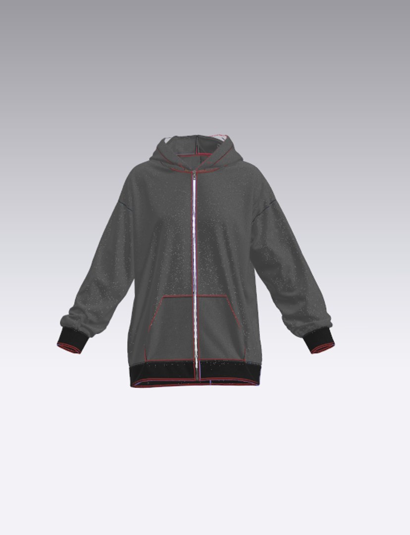 Female Zipper Hoodie 3D Model - TurboSquid 2194267