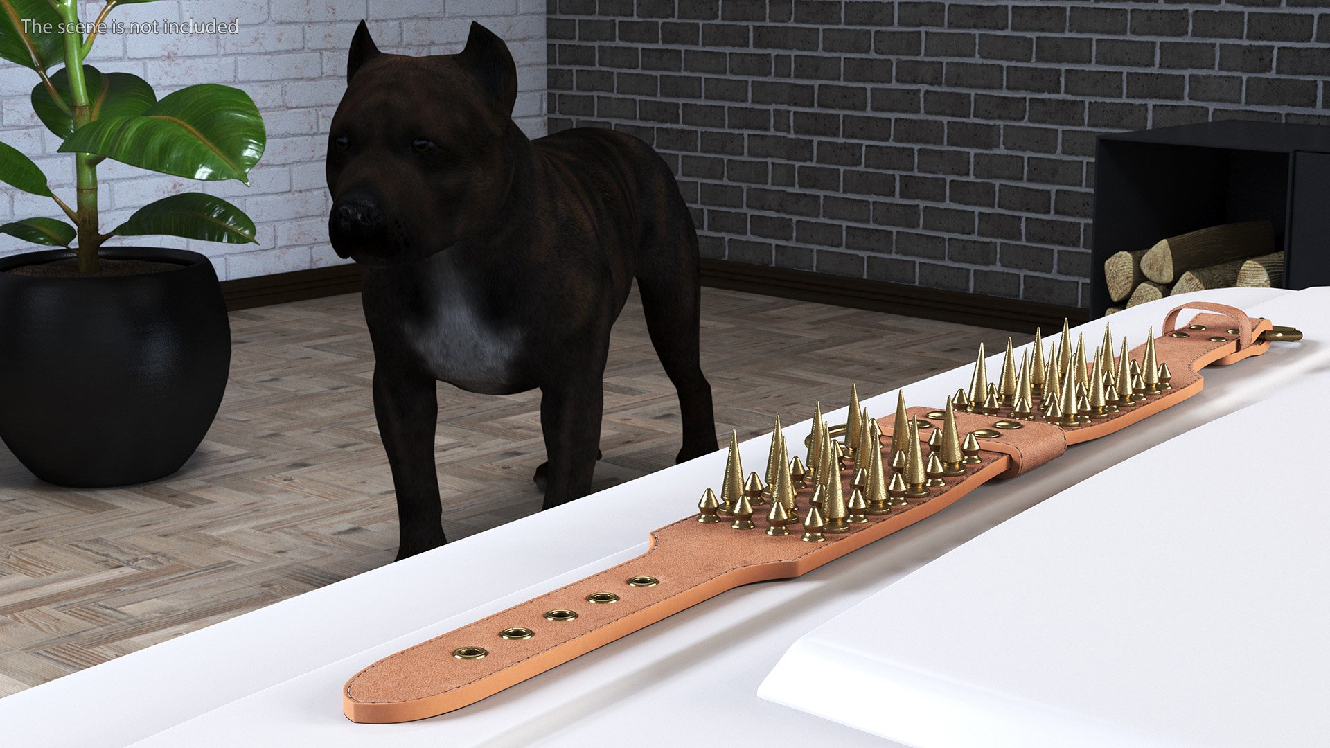 Studded Dog Collar Lying 3D Model - TurboSquid 2147309