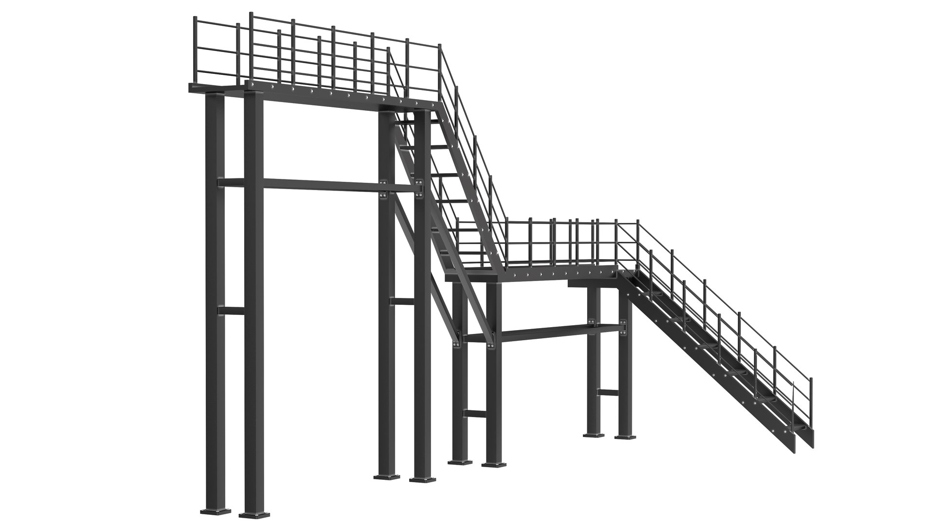 Industrial Catwalk Staircase 3D - TurboSquid 2274406