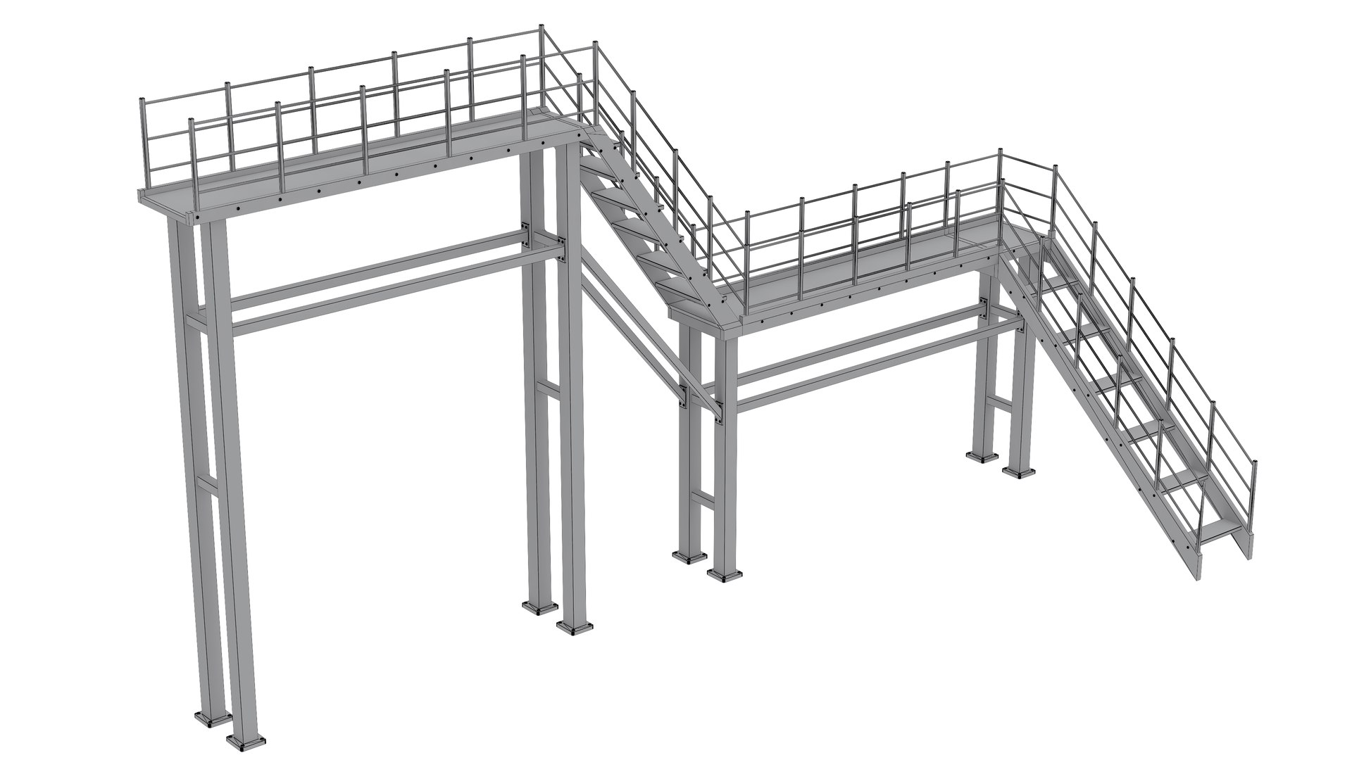 Industrial Catwalk Staircase 3D - TurboSquid 2274406