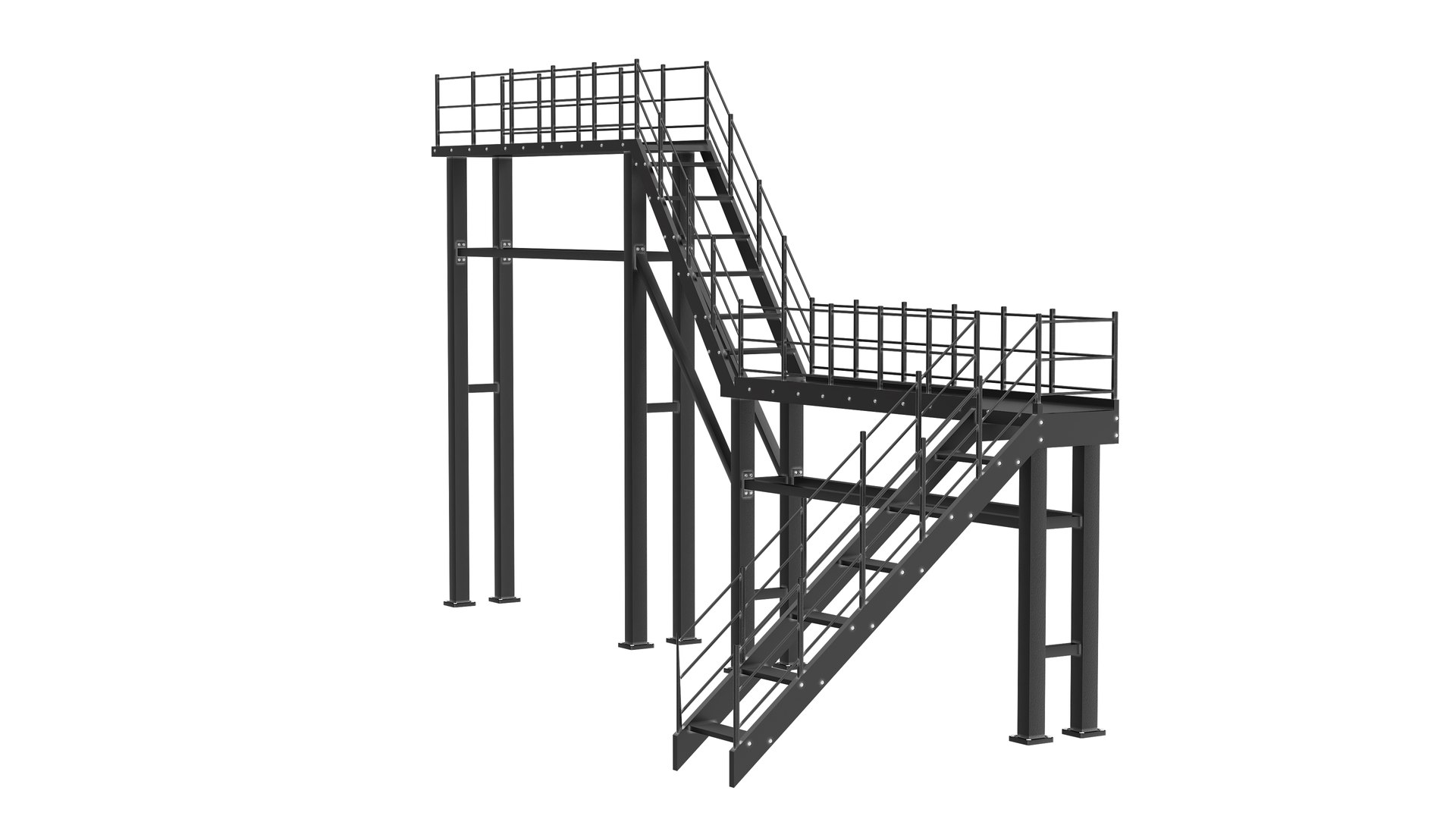 Industrial Catwalk Staircase 3D - TurboSquid 2274406