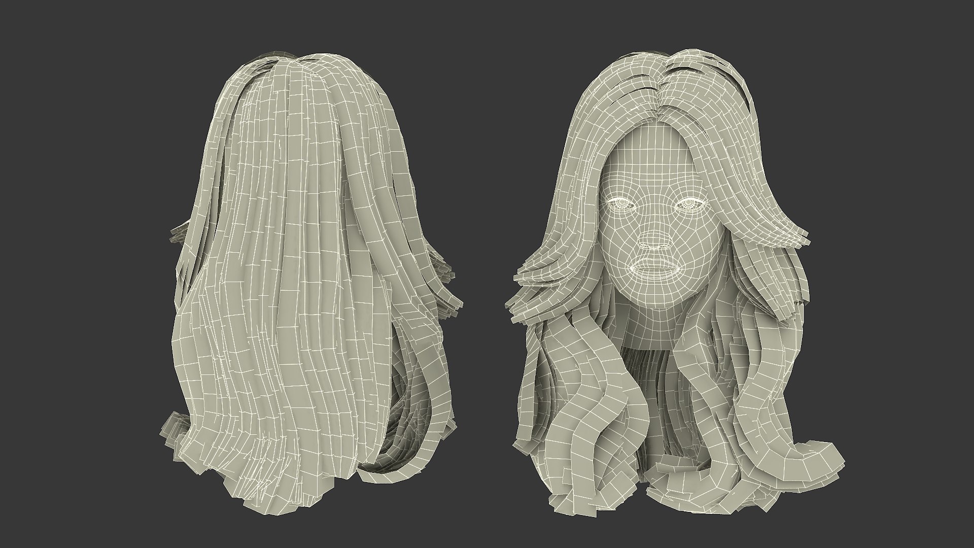 3D Model Asian Woman Head With Long Black Hair - TurboSquid 2367688