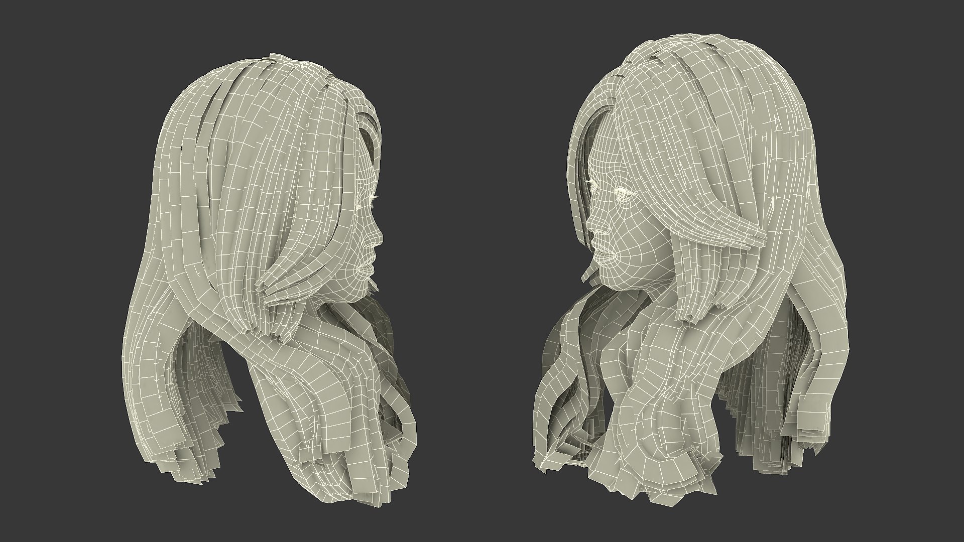 3D Model Asian Woman Head With Long Black Hair - TurboSquid 2367688