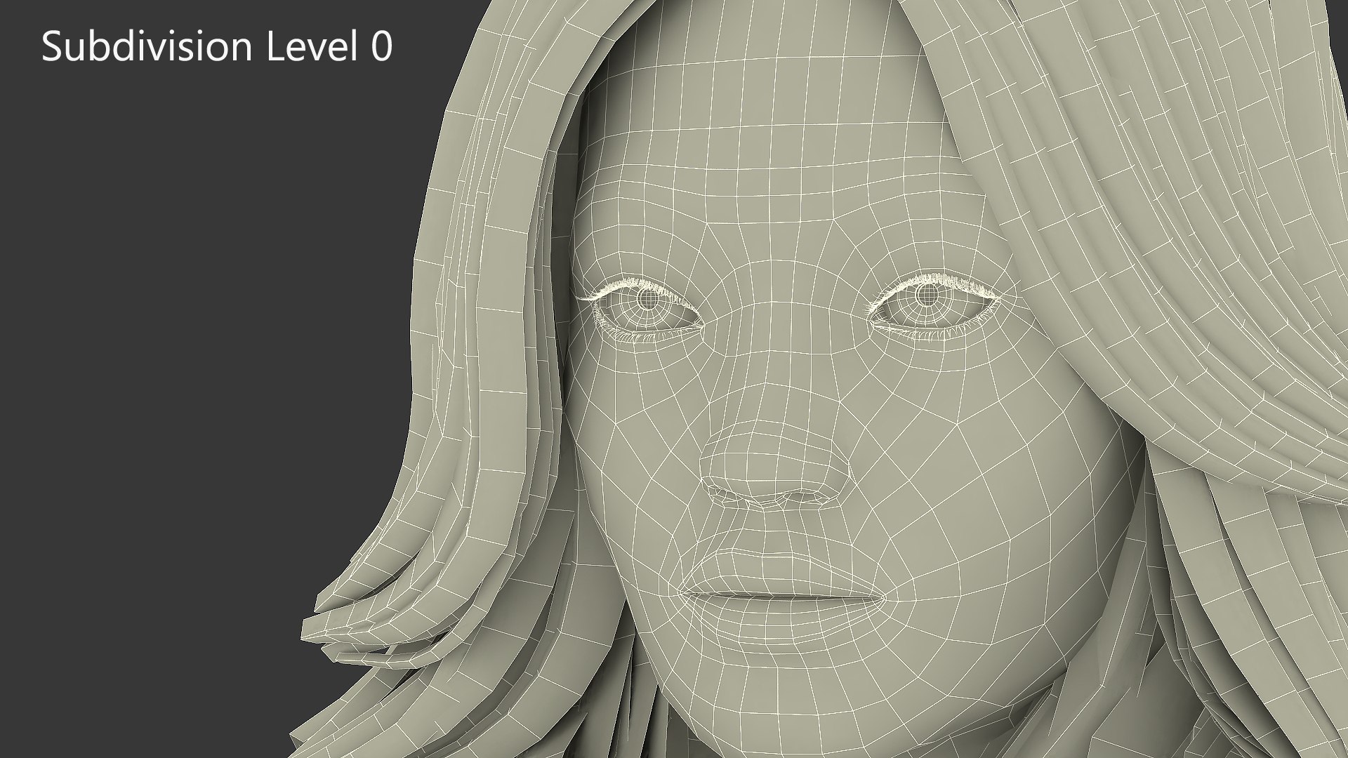 3D Model Asian Woman Head With Long Black Hair - TurboSquid 2367688