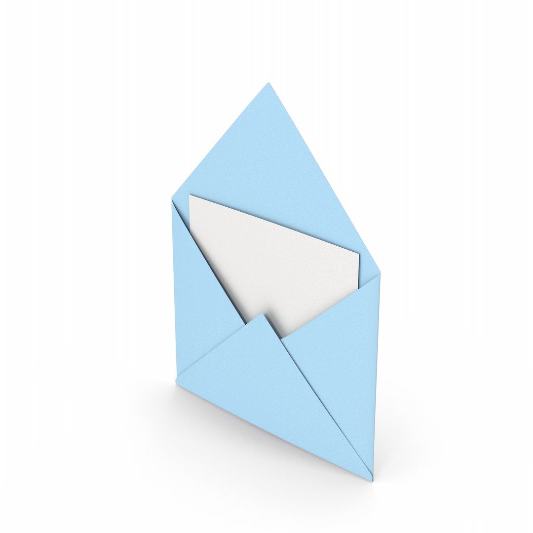 3D Blue Envelope Model - TurboSquid 1887591