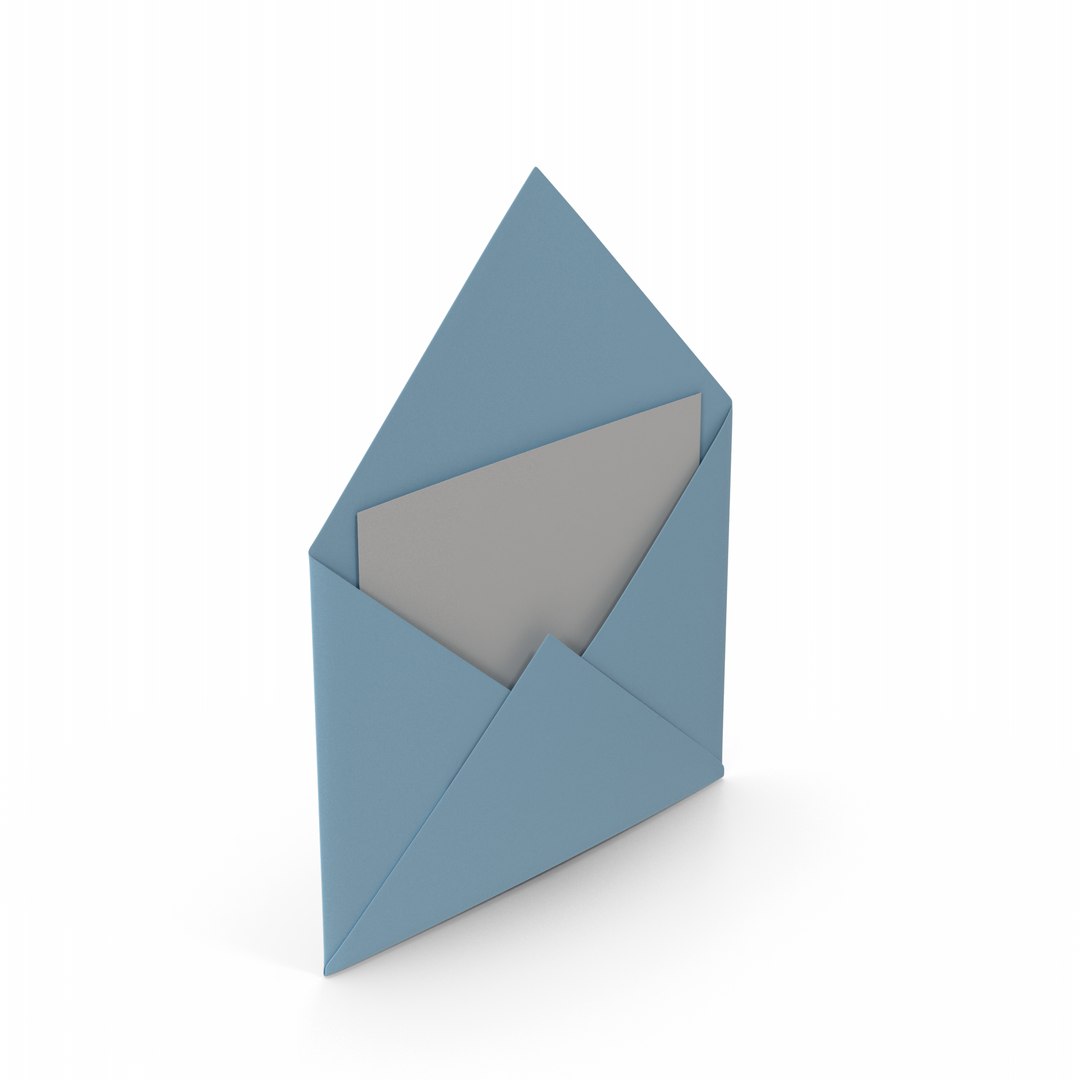 3D Blue Envelope Model - TurboSquid 1887591