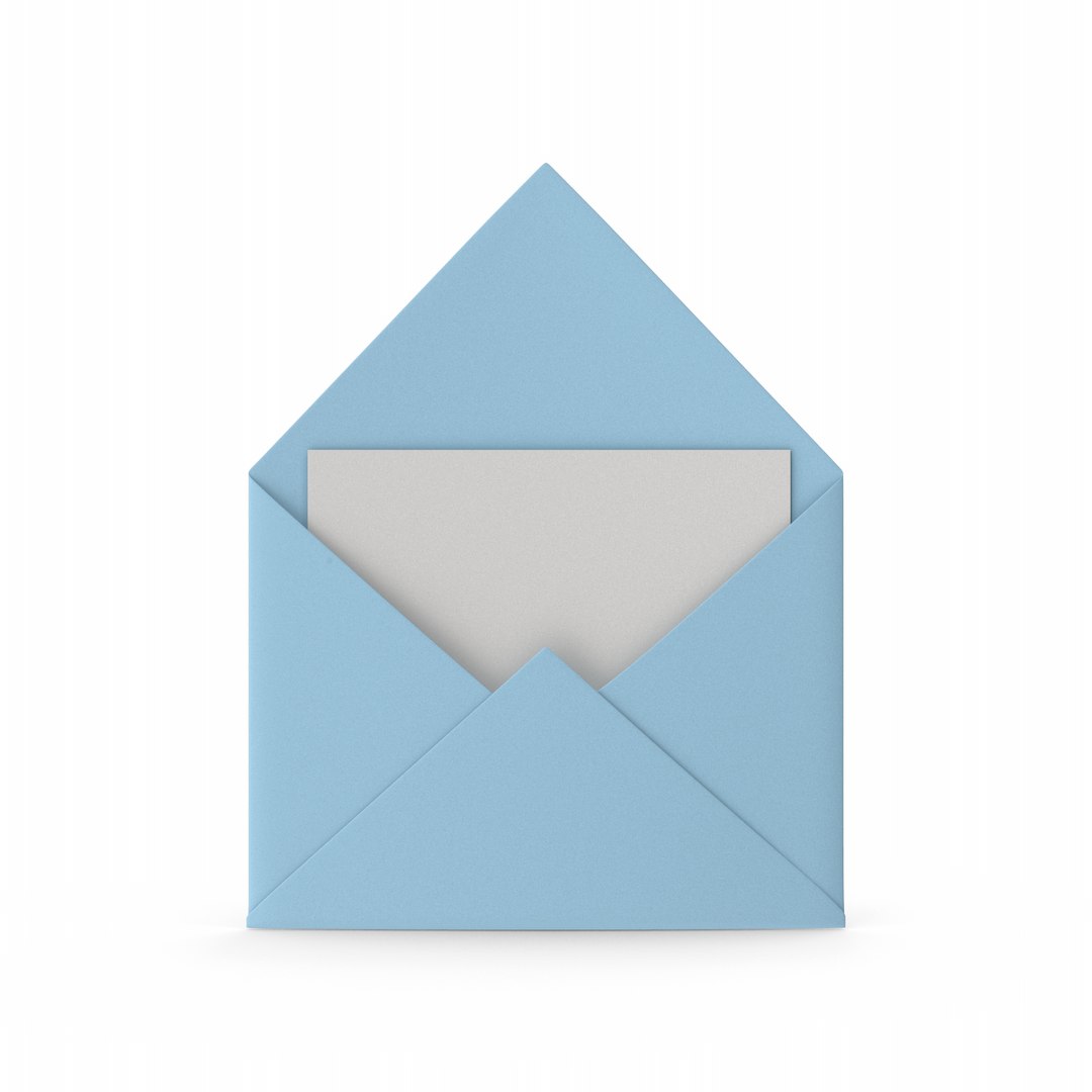 3D Blue Envelope Model - TurboSquid 1887591