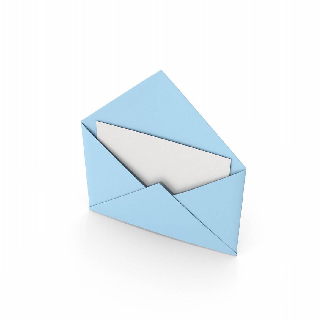 3D Blue Envelope Model - TurboSquid 1887591